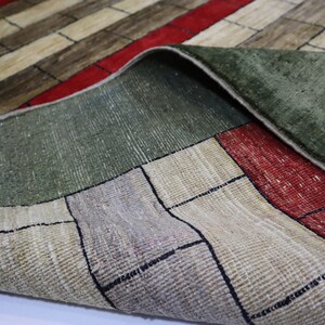 8x11 Large Vintage Gabbeh Rug/ Afghan Handmade Wool Checkered Rug ...