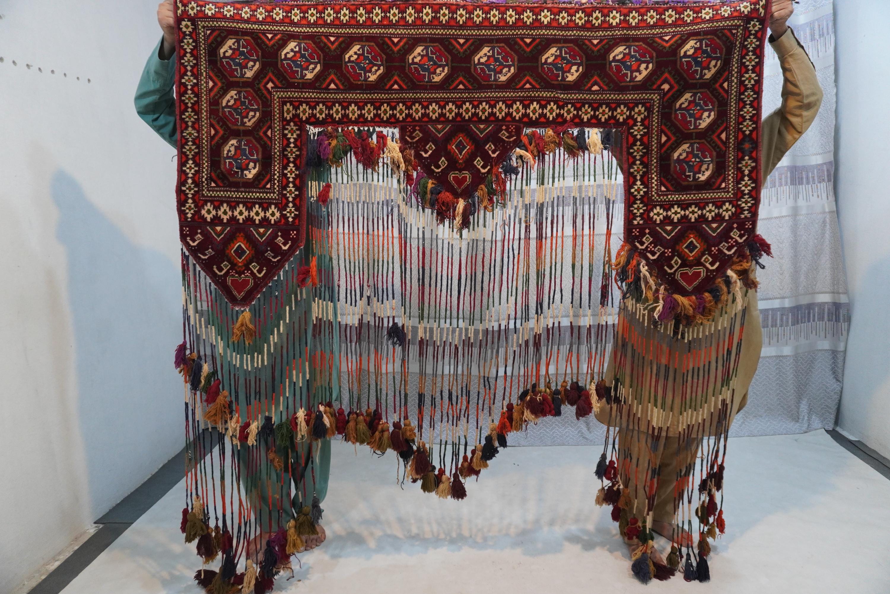 Antique Wall-hanging Jalar Rug/ 100% Handmade Old Turkmen Famous Jalar ...