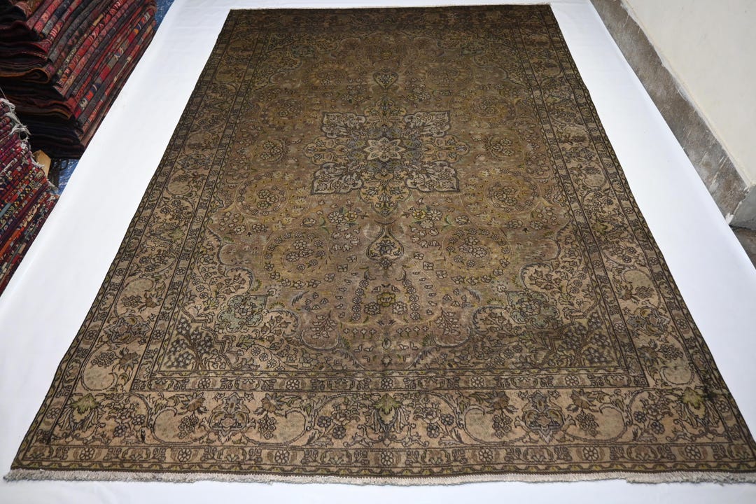 1920s Vintage Rug/ Large Afghan Handmade Wool Area Rug 8x11 Turkmen ...