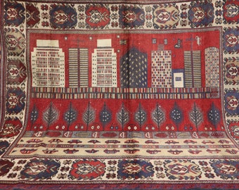 Cars Buildings Rug - Etsy