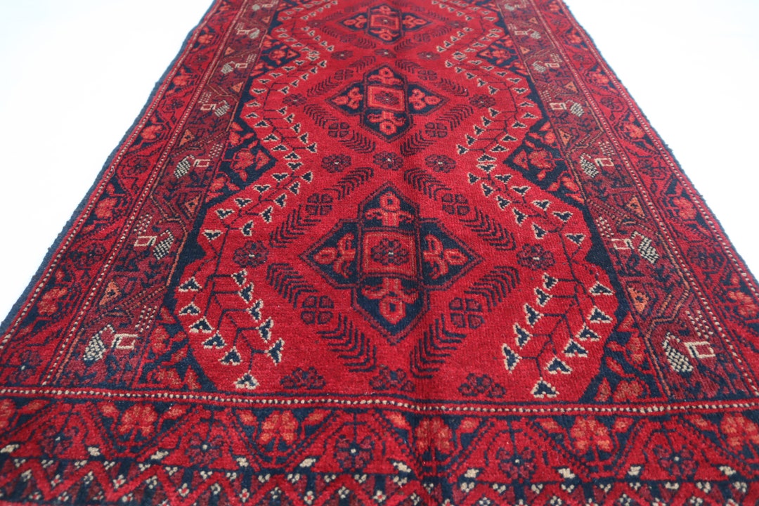 3x4 Vintage Bukhara Rug 2'5x4 Ft Authentic Turkmen Khal Muhammdi Rug ...