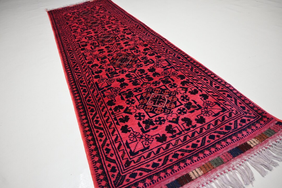 Pink Rug 2x5 Afghan Bukhara Rug 50x160 Cm Stunning Tribal Rug/ Oriental ...