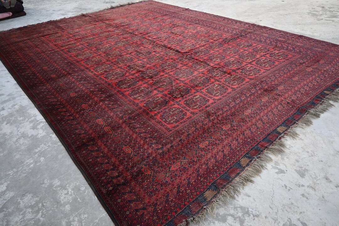 14x18 Turkmen Tekke Ersari Rug/ Vintage Fine Hand Knotted Wool Afghan ...
