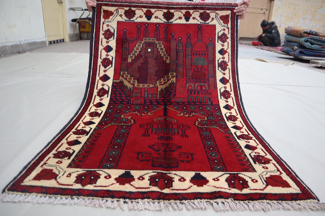 Vintage Prayer Rug 2'8x4'0 Afghan Prayer Rug 80x120 Antique Baluchi Rug ...