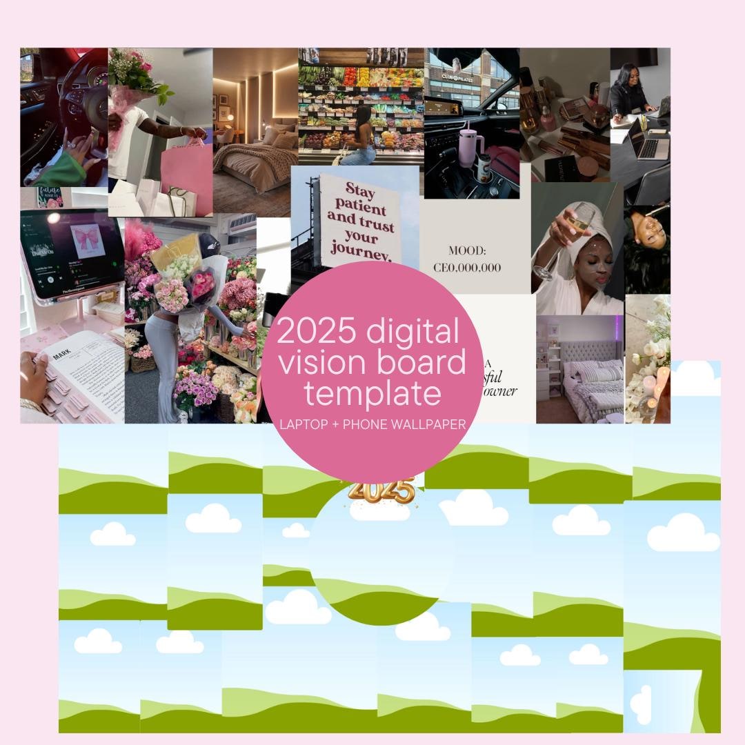2025 Digital VISION BOARD TEMPLATES to Edit in Canva (digital ...