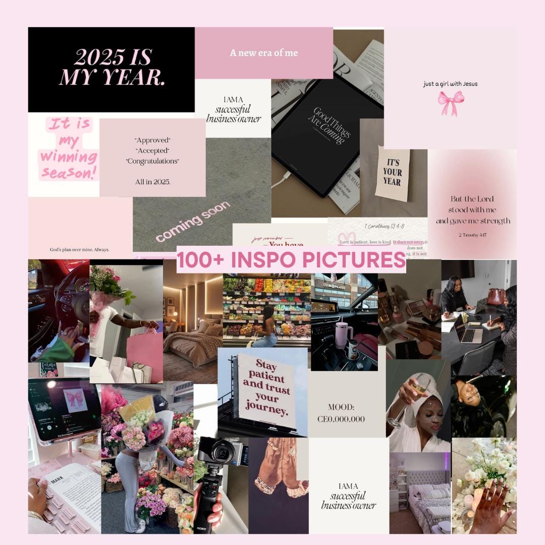 2025 Digital VISION BOARD TEMPLATES to Edit in Canva (digital ...