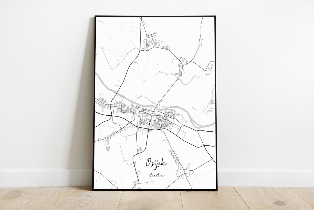 Mapa de Osijek, Mapa de la ciudad, Arte del mapa, Mapas de la ciudad ...