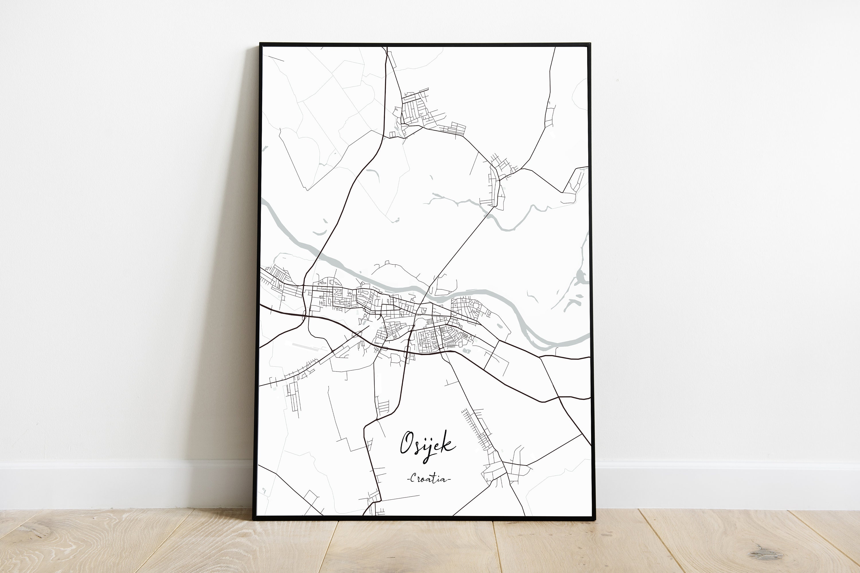 Mapa de Osijek, Mapa de la ciudad, Arte del mapa, Mapas de la ciudad ...