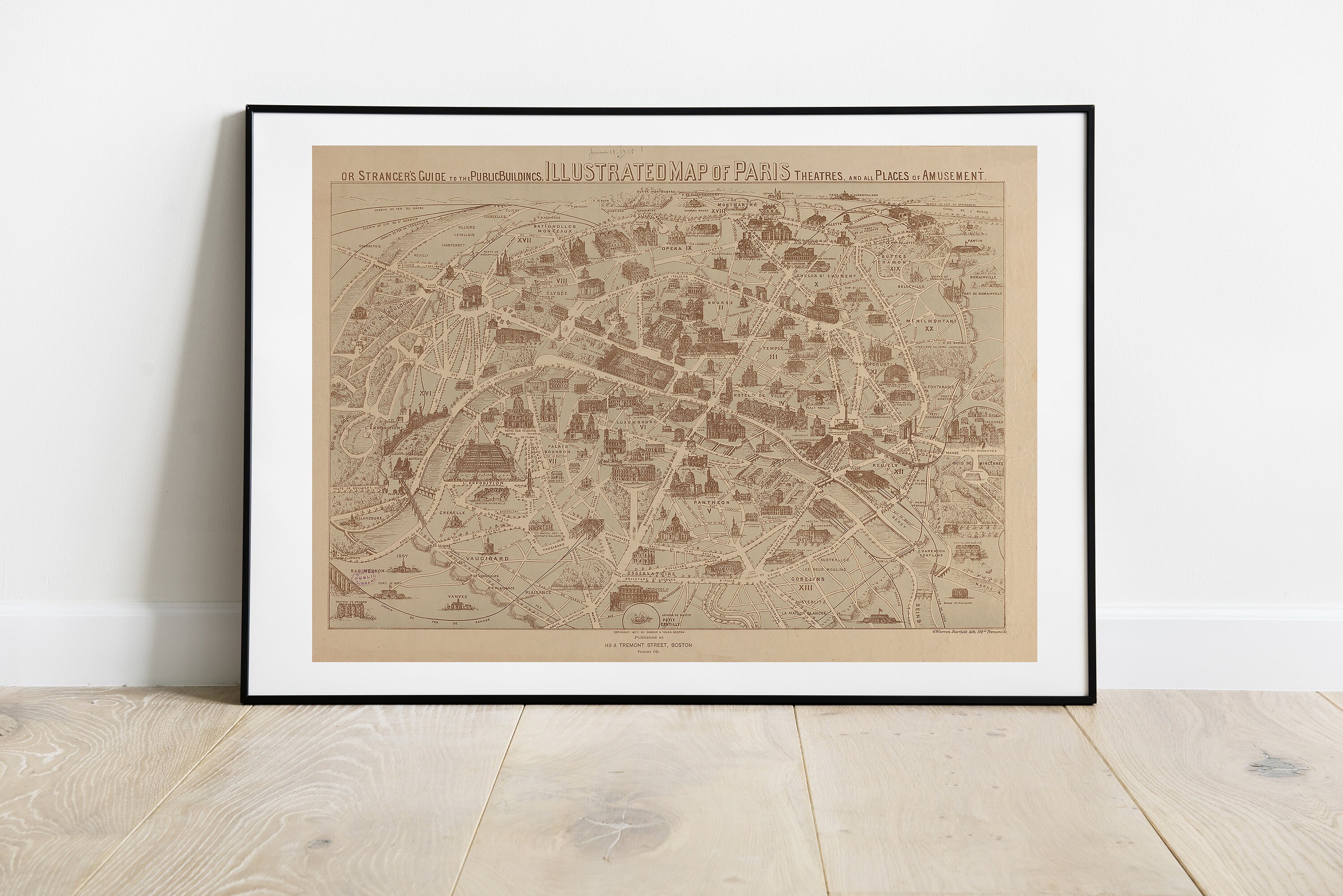 Map of Paris, Antique Map, Europe Map, 1877 - Etsy