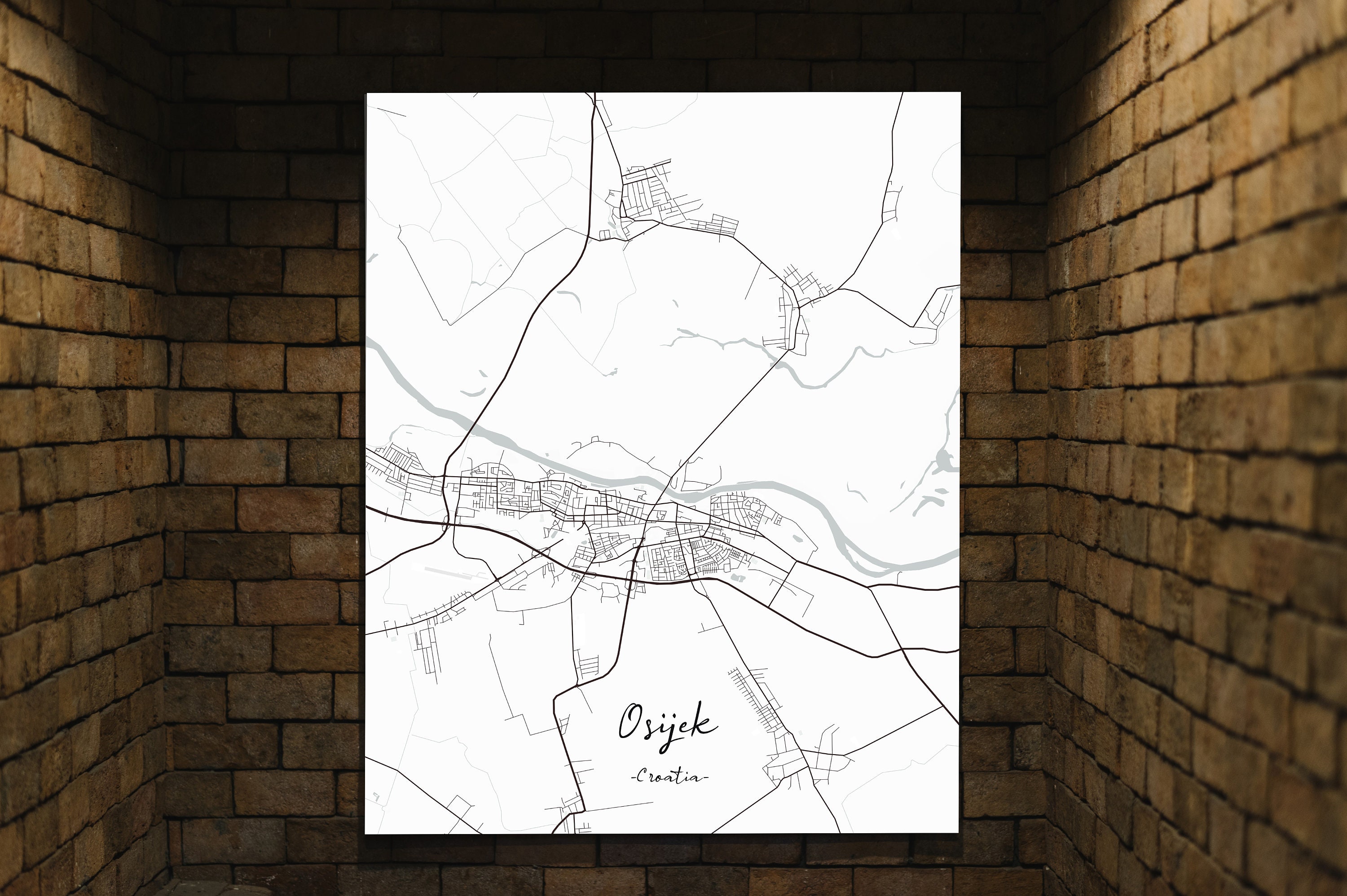 Mapa de Osijek, Mapa de la ciudad, Arte del mapa, Mapas de la ciudad ...