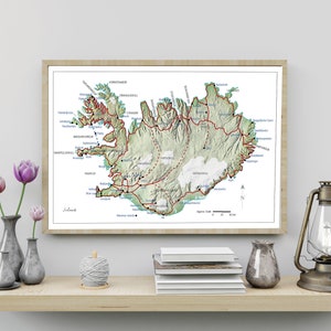 Map of Iceland, Basic Map, Minimalistic Map, Nordic Map, Iceland Modern ...