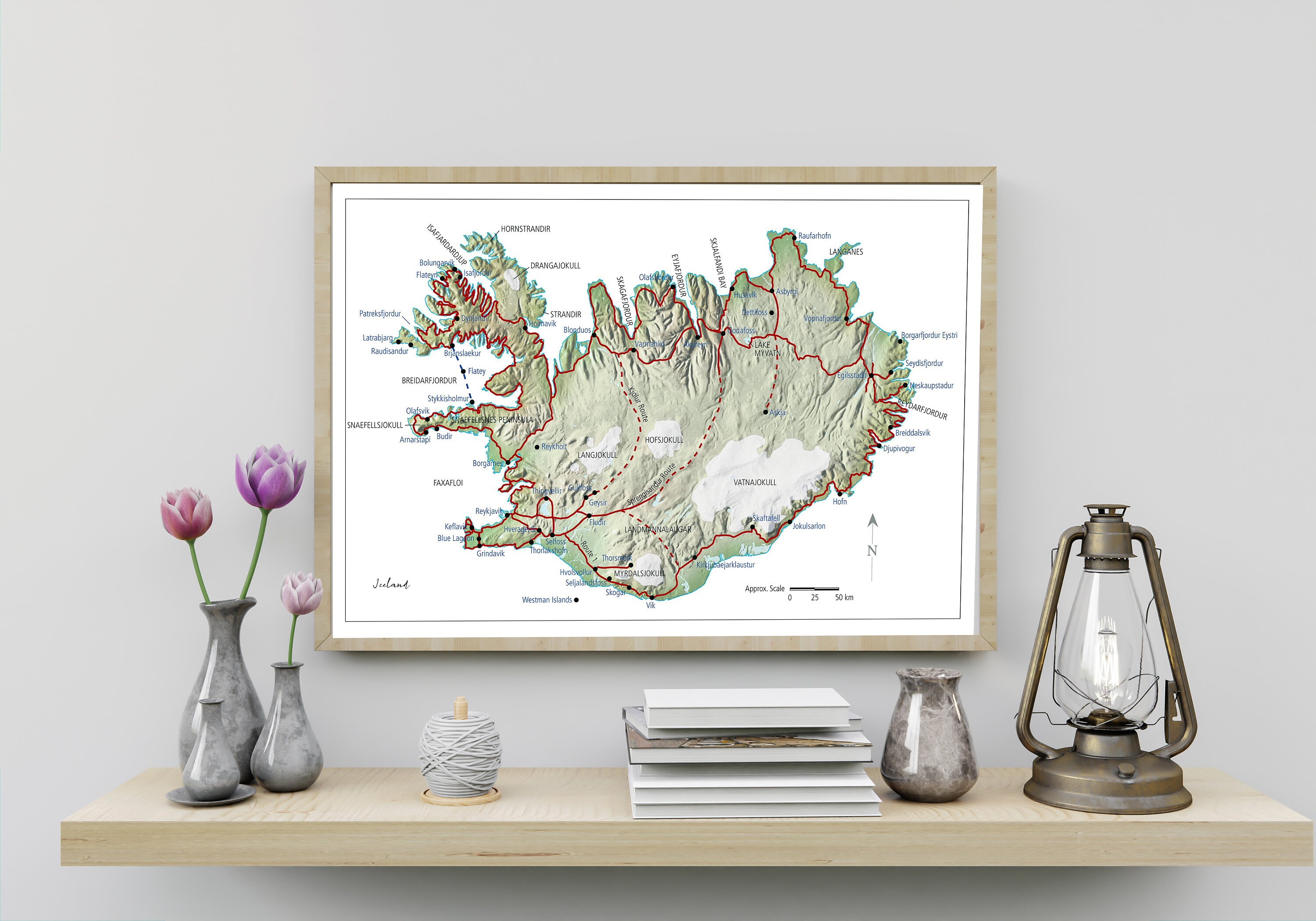Mapa de Islandia Mapa básico Mapa minimalista Mapa nórdico - Etsy México