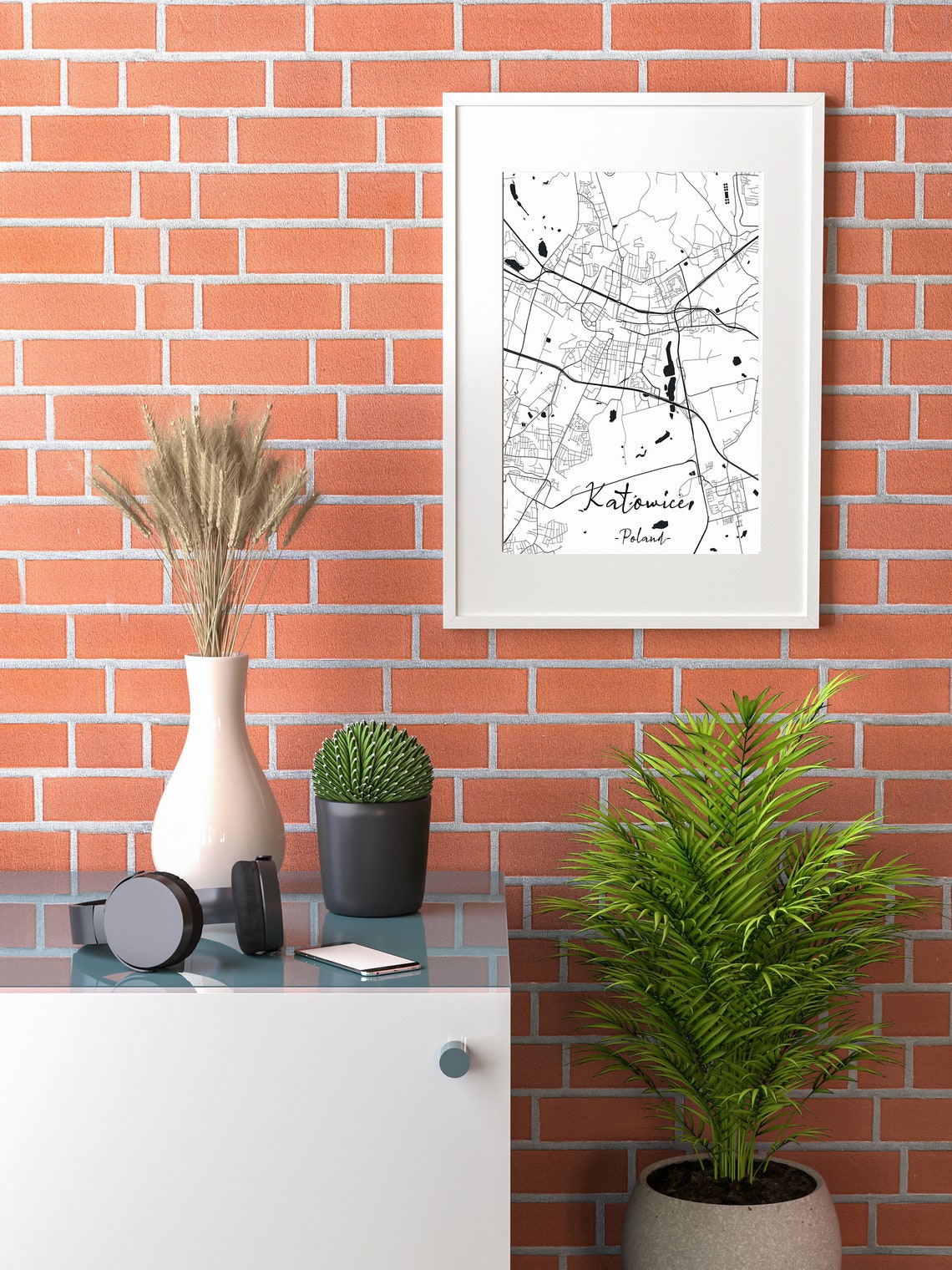 Katowice Map, City Map,city Maps,map Print,city Mapprint, Map Poland ...