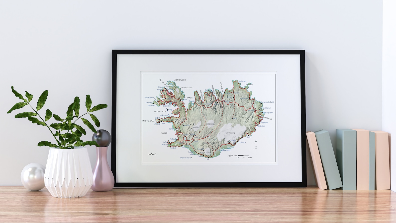 Map of Iceland, Basic Map, Minimalistic Map, Nordic Map, Iceland Modern ...