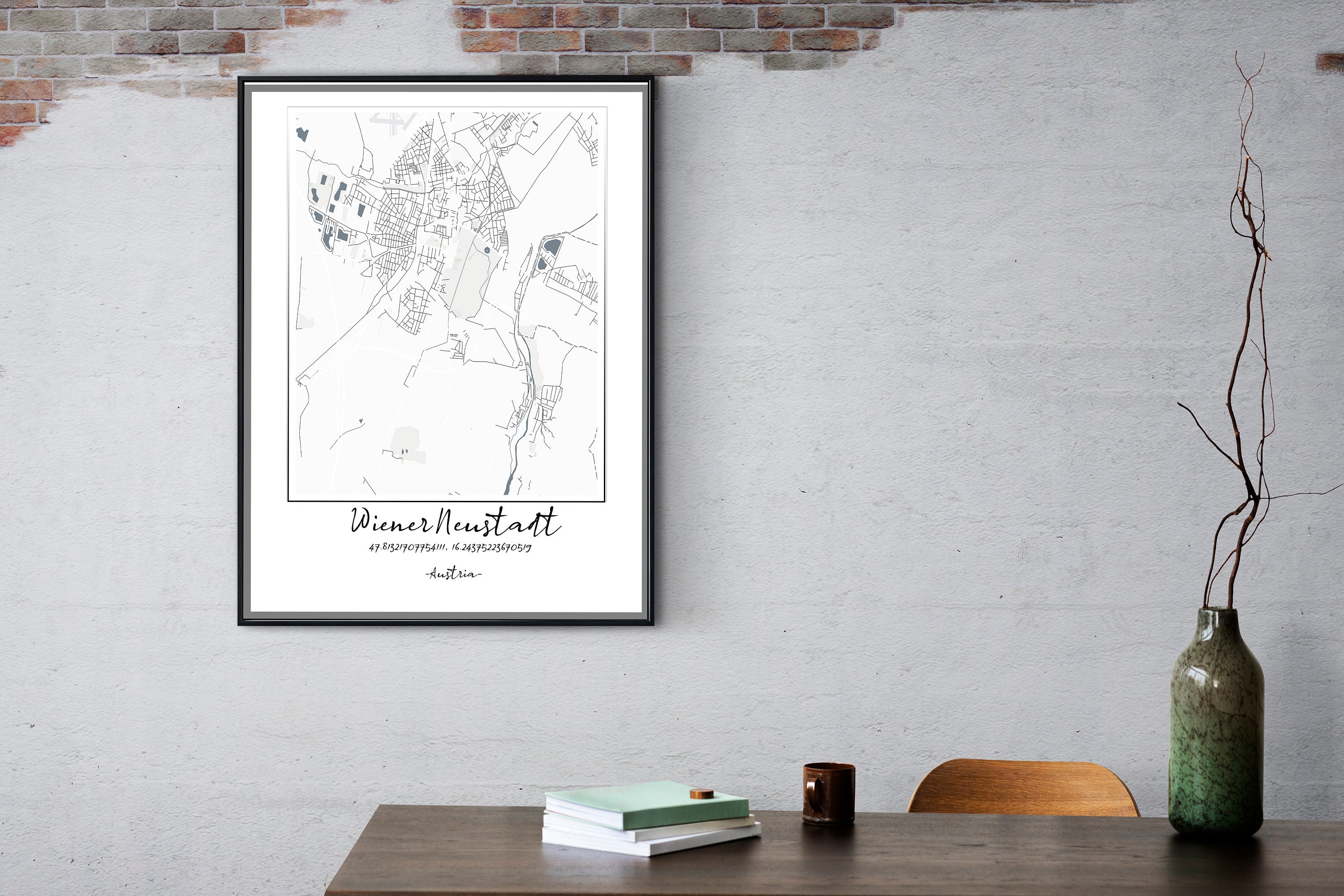 Wiener Neustadt Map, City Map,city Maps,map Print,city Mapprint, Map ...
