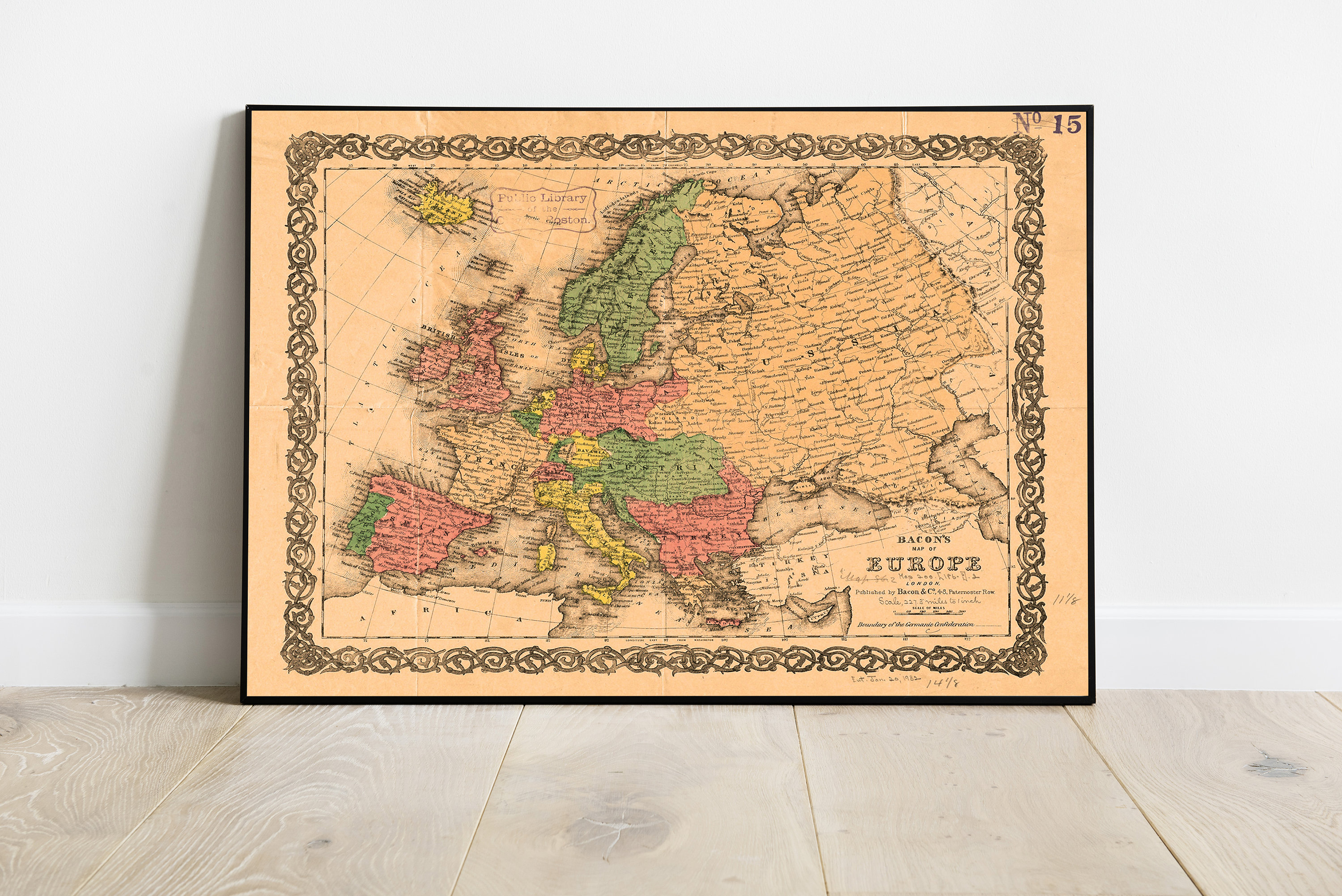 Vintage Map of Europe, Historic Map of Europe Digital, Map of Europe ...