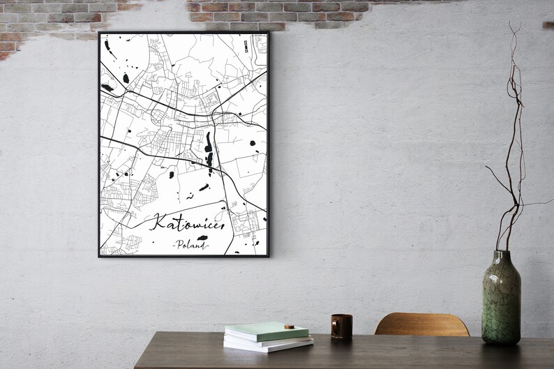 Katowice Map, City Map,city Maps,map Print,city Mapprint, Map Poland ...