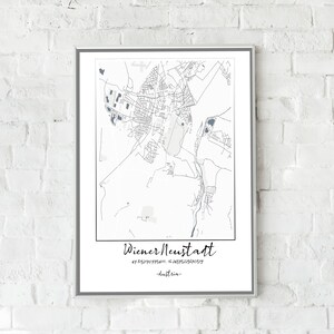 Wiener Neustadt Map, City Map,city Maps,map Print,city Mapprint, Map ...