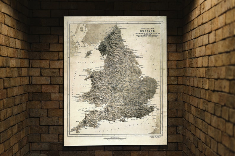 England Map, Map of England 1885, Antique Map of England, Historical ...