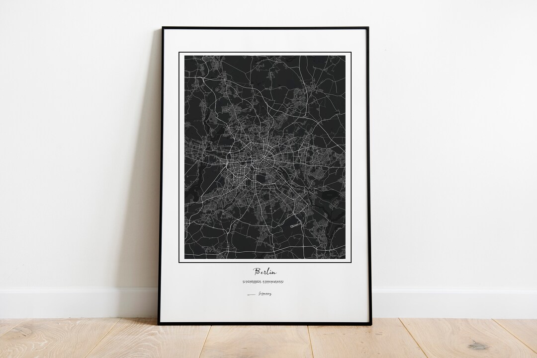 Berlin Map, City Map,city Maps,map Print,city Mapprint, Map Germany ...