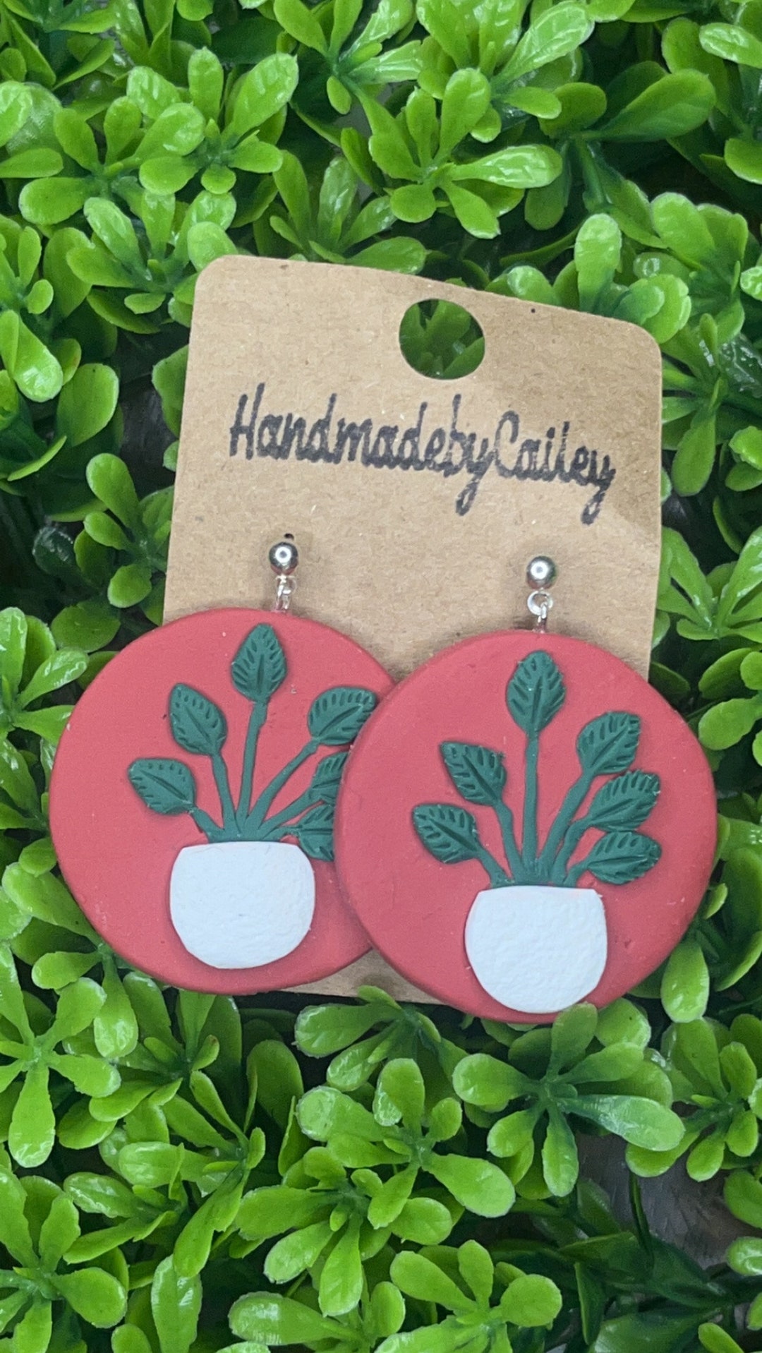 Flower in Planter Earrings - Etsy