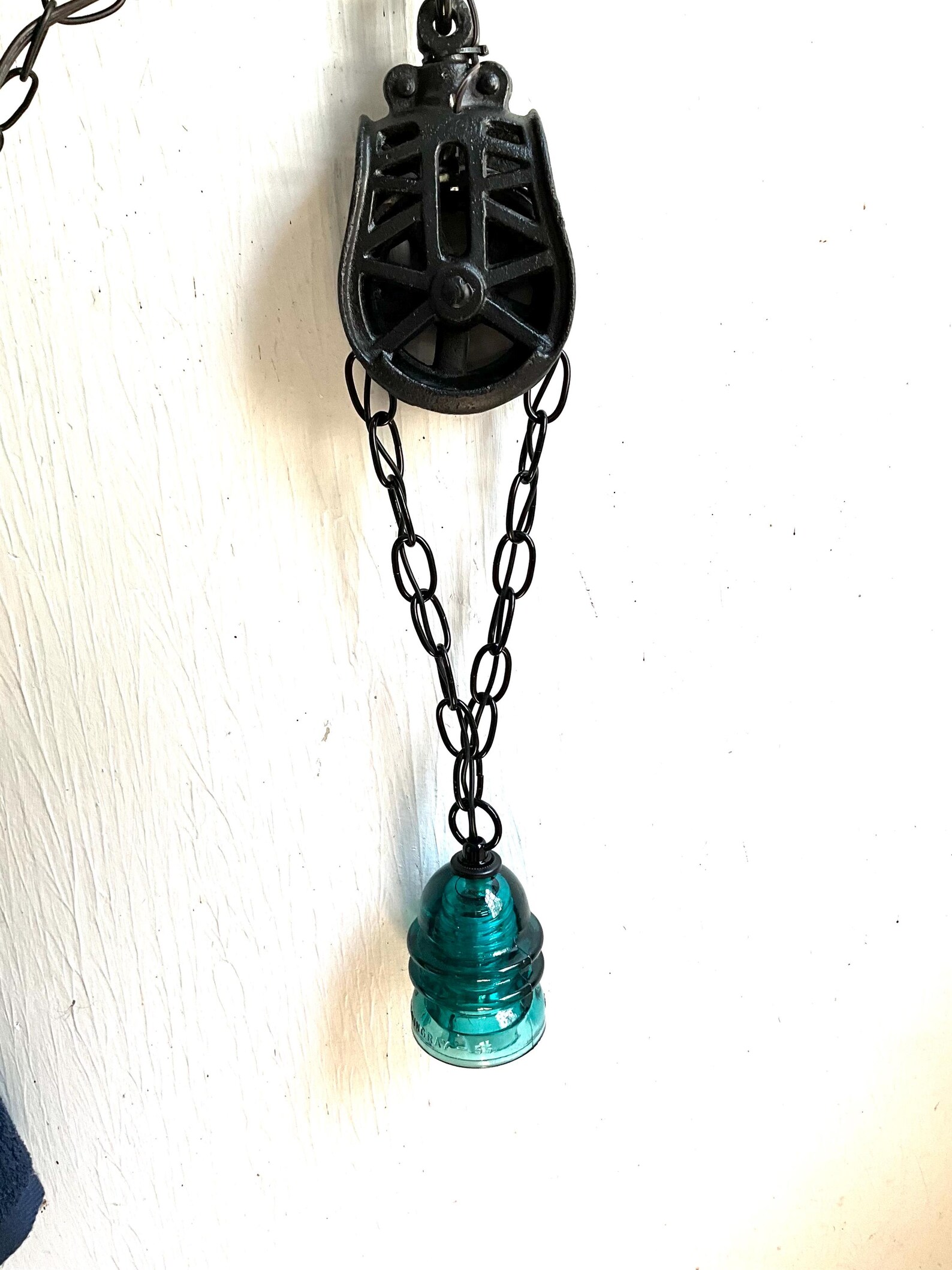 Glass Insulator/barn Pulley Lamp - Etsy