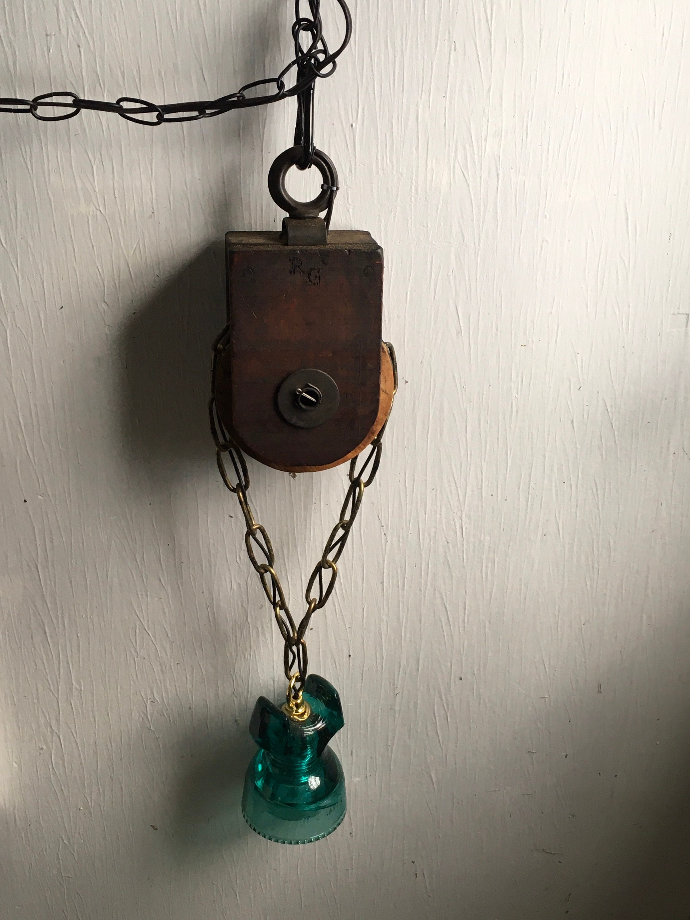 Glass Insulator/barn Pulley Lamp - Etsy