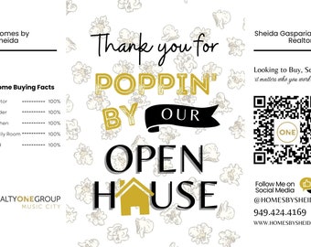 Customizable Welcome to the Open House Bakery Bags Real Estate Mortgage ...