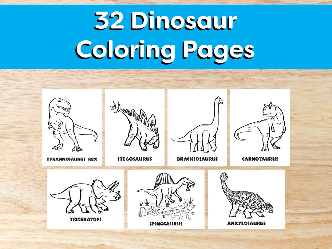 32 Dinosaur Coloring Pages for Kids, Toddlers, Kindergarten ...