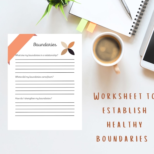 Boundaries Worksheet for Adults - Etsy