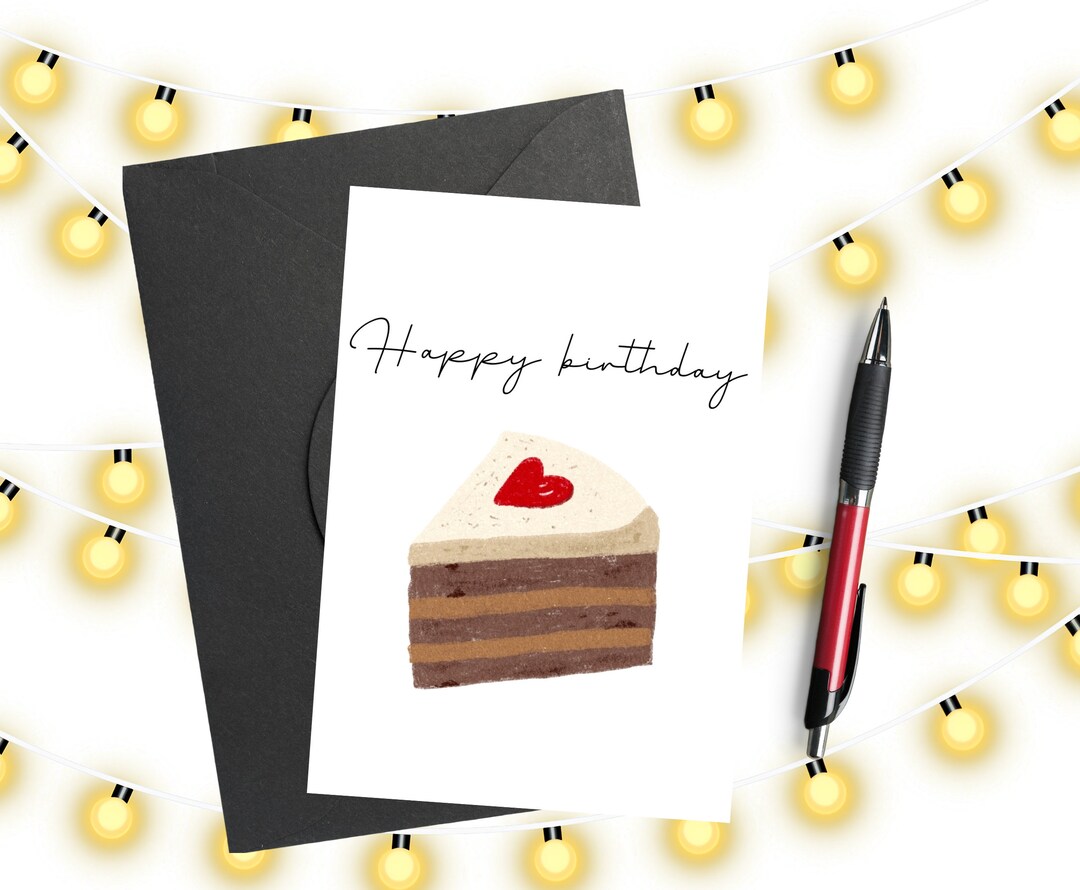 Birthday Cake Birthday Card | Digital Download | Print and Cut - Etsy