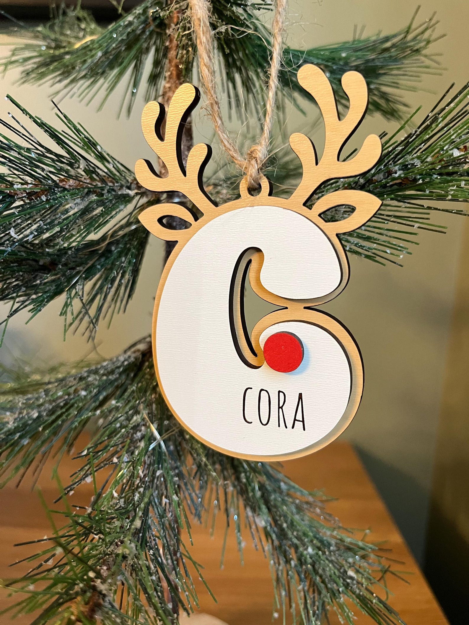 Reindeer Letter Ornament: Personalized Christmas Stocking Tag - Etsy