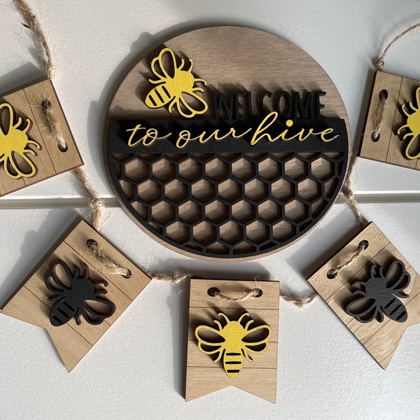 Bee Hive Tiered Tray Decor - Etsy