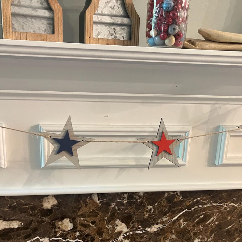 Americana Star Garland - Etsy
