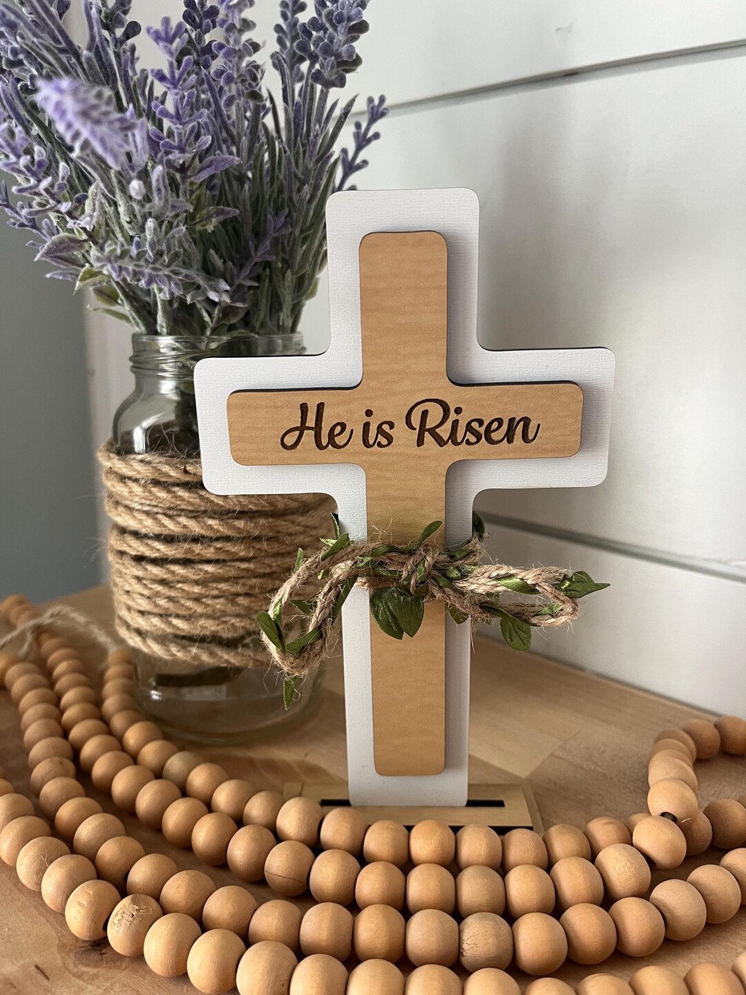 He is Risen Cross Wood Cross, Easter Decor - Etsy