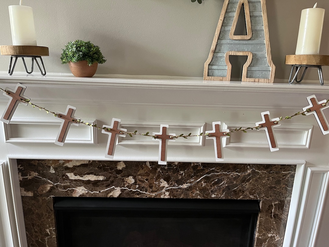 Wood Cross Banner, Wood Cross Garland, First Communion Banner ...