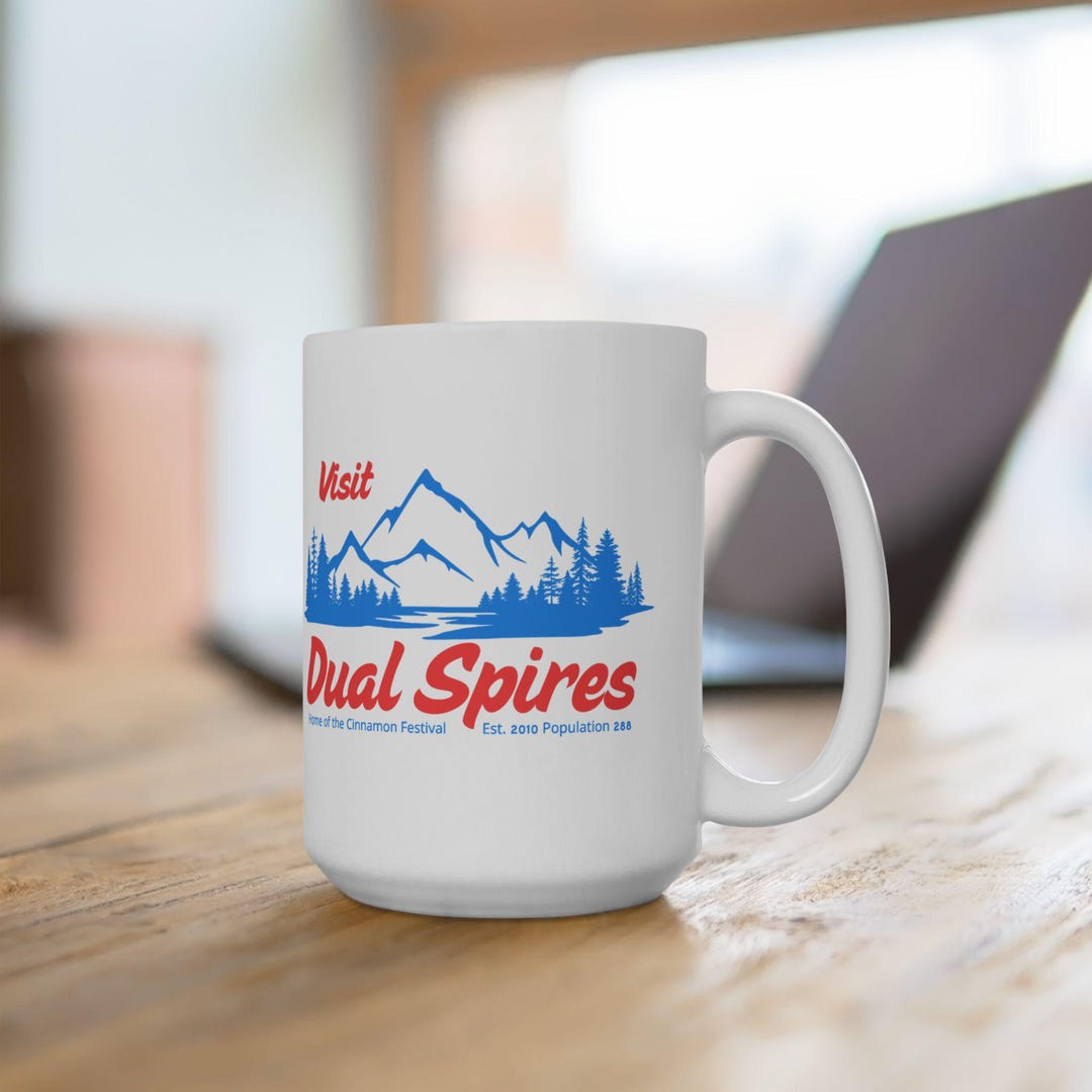Dual Spires Twin Peaks 15oz Psych Mug/psych Fan Gifts/psych TV Show Mug ...