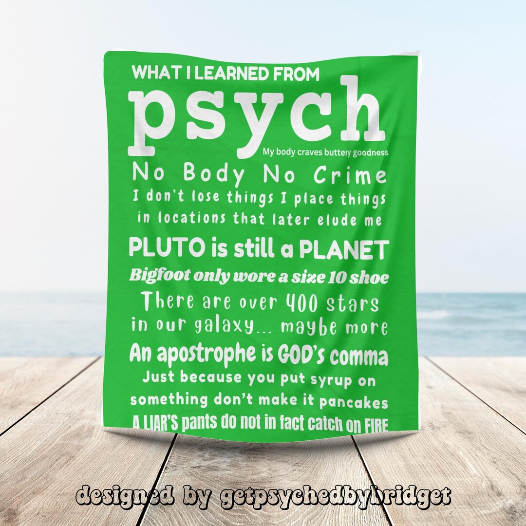 Psych TV Show Blanket: 'what I Learned From Psych' Polyester Throw - Etsy