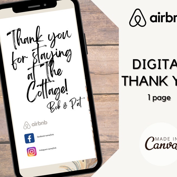 Airbnb Thank You Note - Etsy