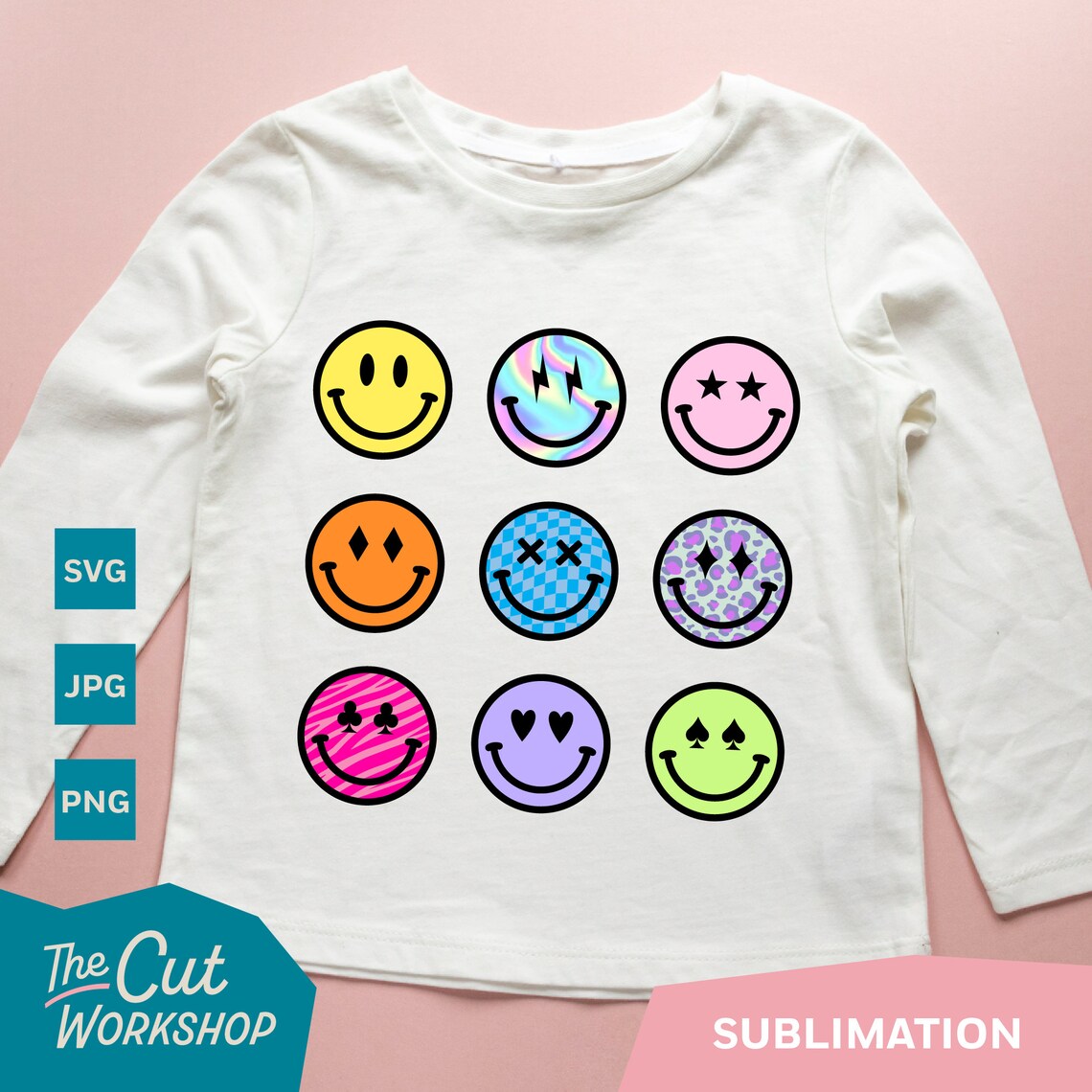Smiley Face Groovy Retro Happy Face Emoji Holographic Lighting - Etsy UK