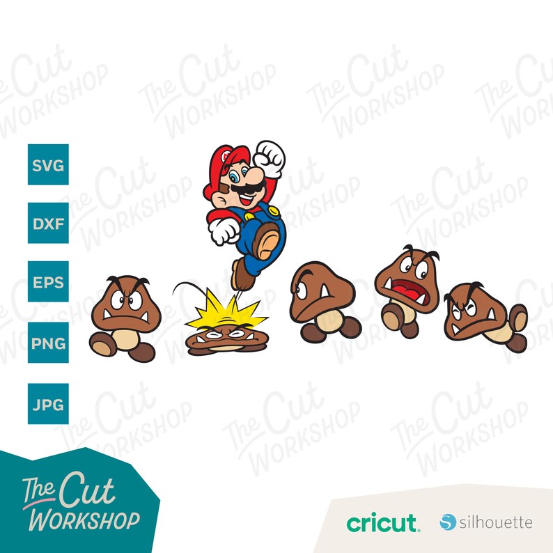 Super Mario Bros Goomba Stomp Layered and One Color SVG - Etsy Canada