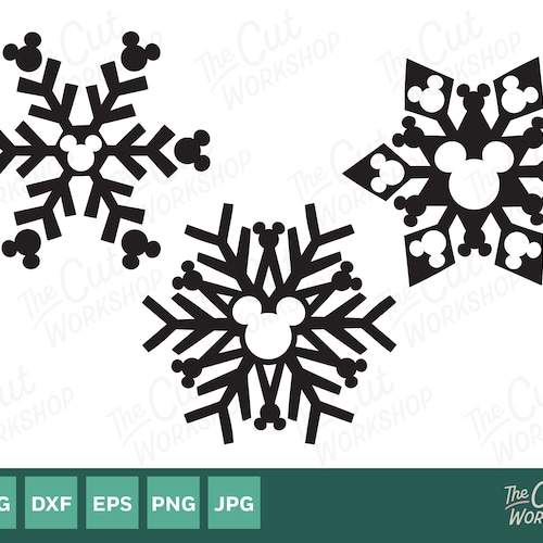 Mickey Mouse Snowflake 2 SVG Jpg Png Disneyland World - Etsy