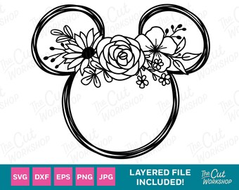 Flower Minnie Ears Svg - Etsy
