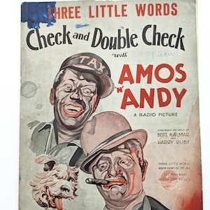Vintage 1930 Classic Sheet Music "three Little Words" by AMOS 'N' ANDY ...