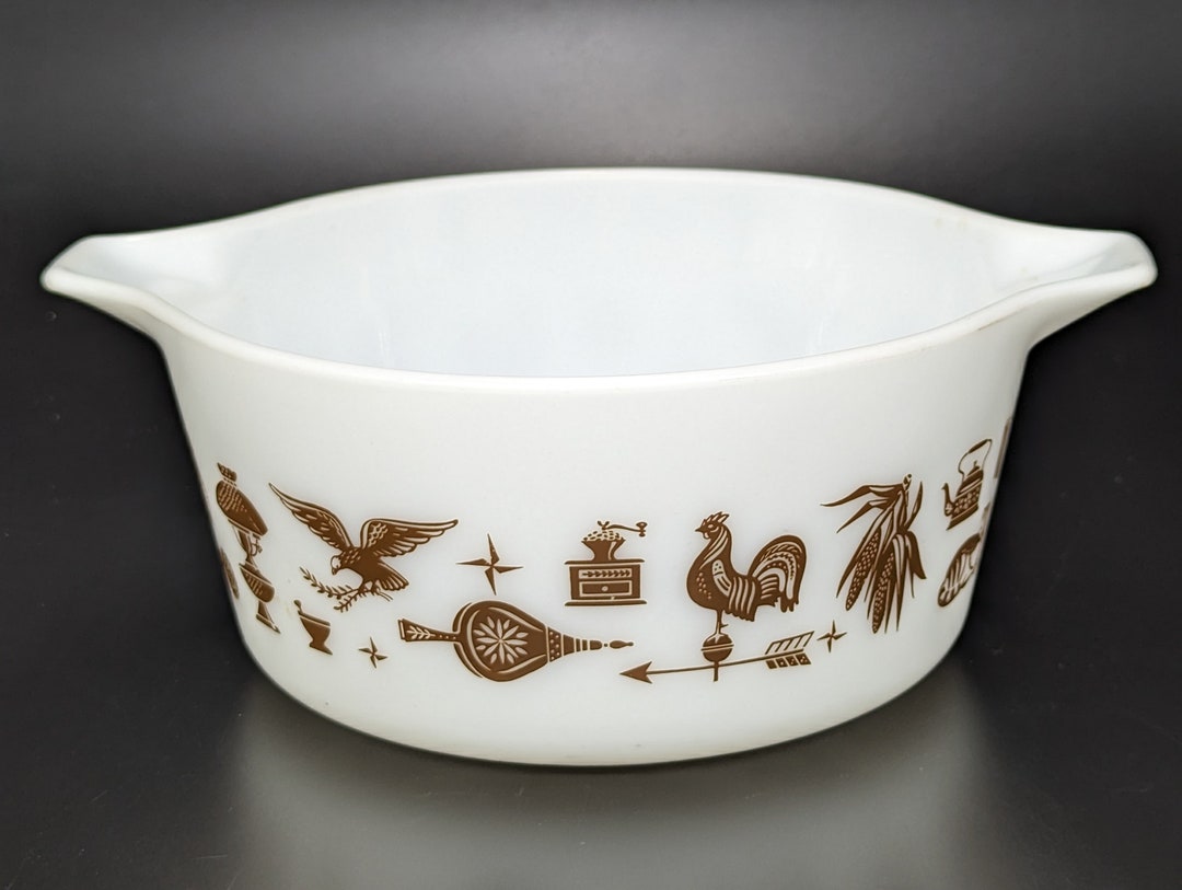 Vintage PYREX Early American 1-1/2 Quart Casserole/baking Dish With ...