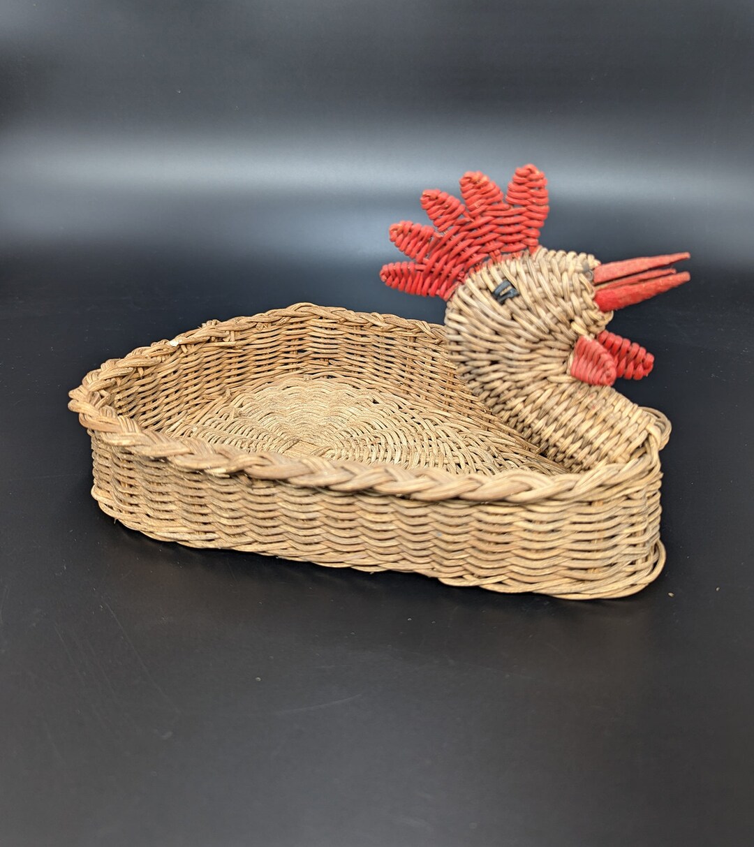 Vintage Wicker Rooster Basket - V2965 - Etsy