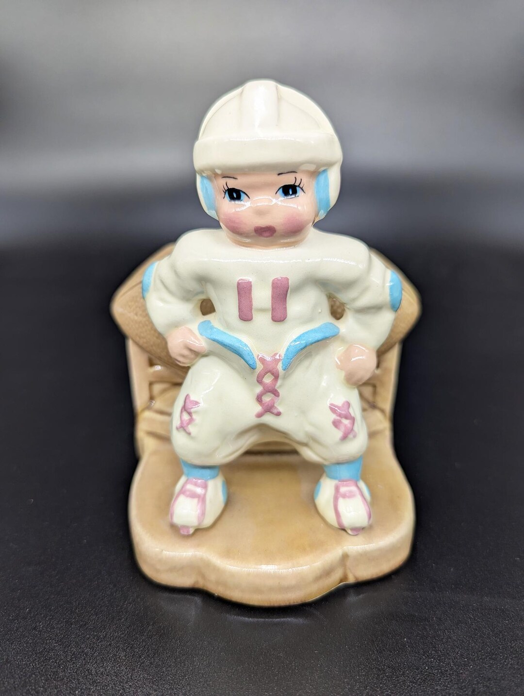 Vintage 1950s Japan Ceramic Football Player Boy Planter 5.75" Tall ...