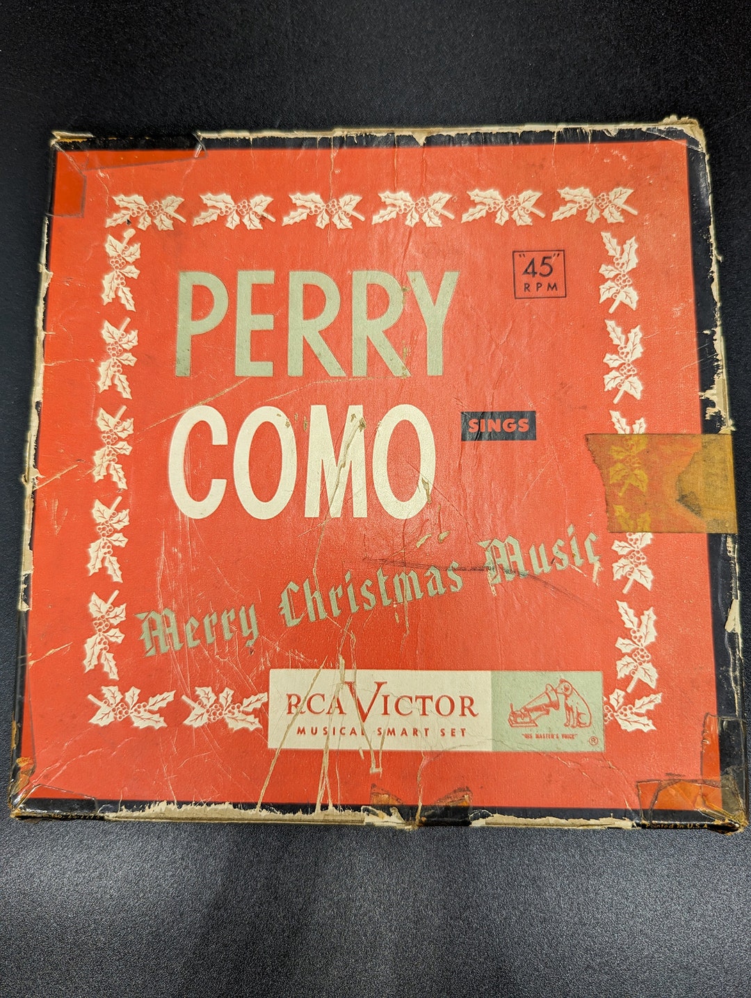 Vintage 1950s Box Set of 4 Vinyl 45rpm Records PERRY COMO Sings Merry ...
