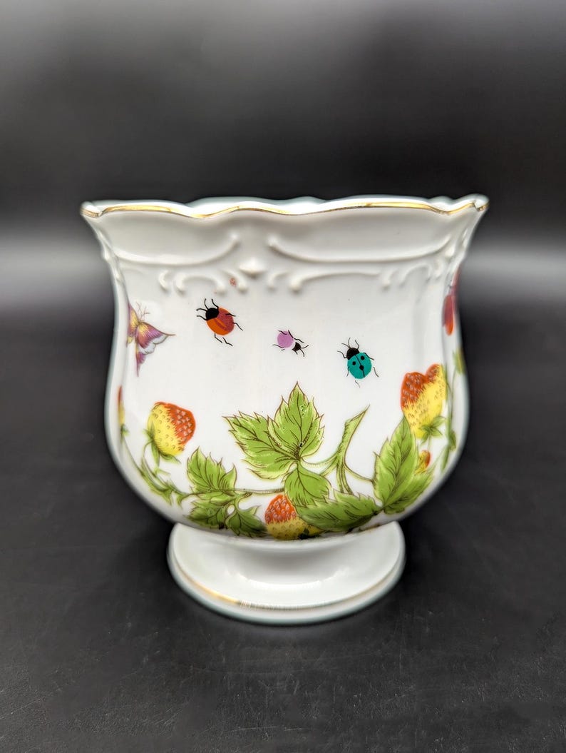 Vintage Lenwile-ardalt Artware Porcelain Butterflies and Strawberries ...