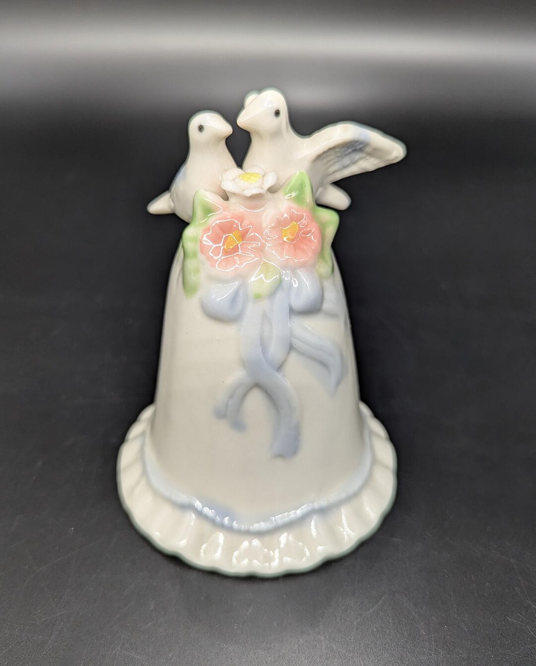 Vintage Porcelain Love Doves Large 5" Tall Bell for Wedding or ...